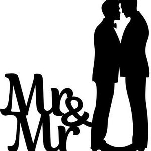 Gay Cake Topper Wedding Silhouette Svg File for Cricut, Homosexual ...
