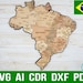 Brazil Map Svg File for Laser Cutting and Engraving, Brazil Puzzle Map ...