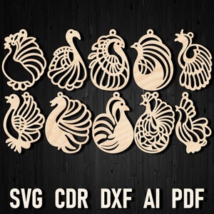 Turkey Earrings SVG Laser Cut Template, Thanksgiving Earring Glowforge ...