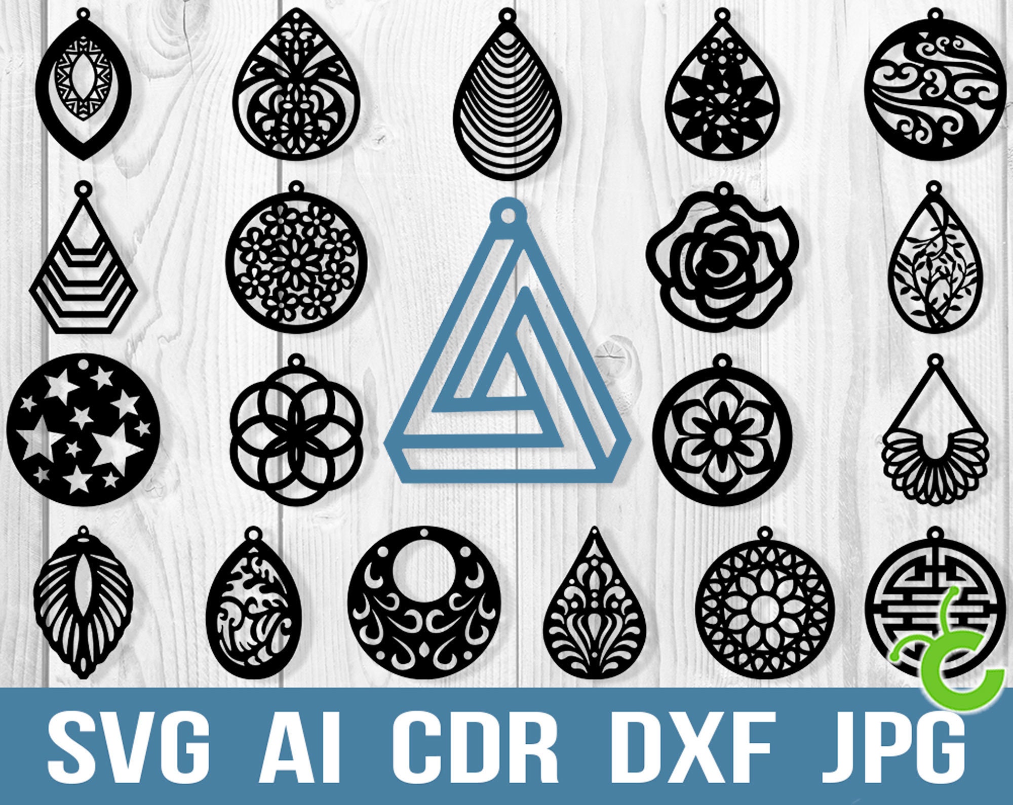 Earrings Laser Cut SVG Files Earrings Template for Cricut - Etsy