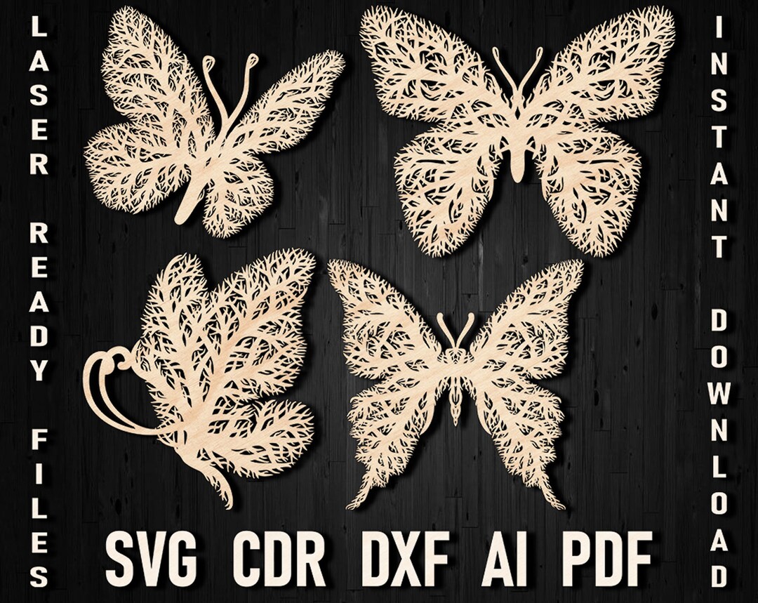 Svg Butterfly Tree Panel Vector File for Laser Cutting and Glowforge ...