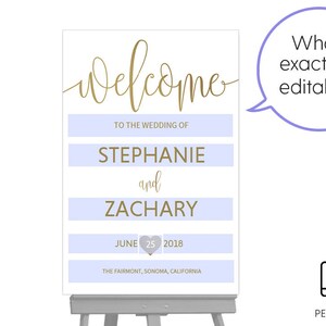 GOLD Wedding Sign Gold Wedding Welcome Sign Printable Wedding - Etsy