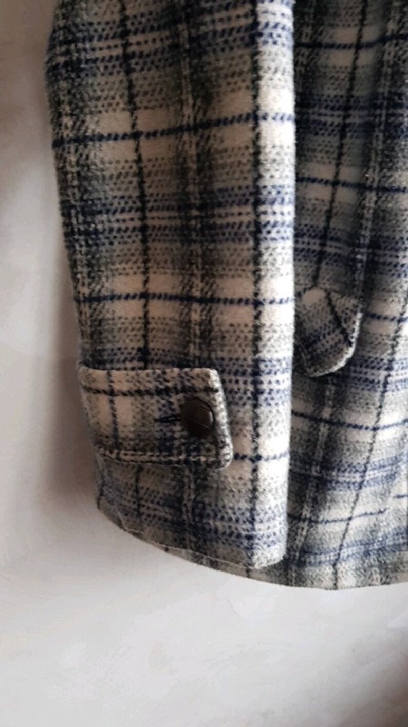 Vintage JOE BLOGGS Fleese Winter Jacket Mens Wool Mixed Fibres Check XL ...