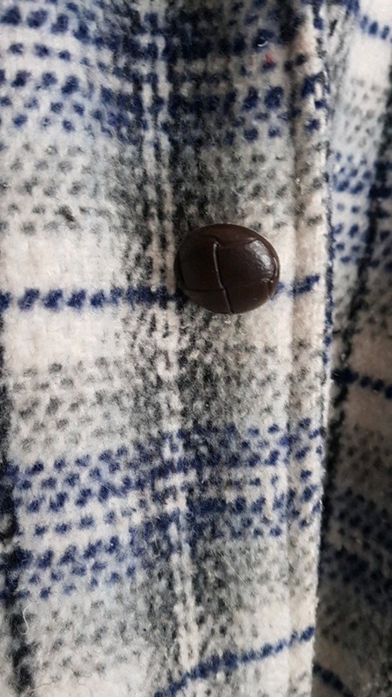 Vintage JOE BLOGGS Fleese Winter Jacket Mens Wool Mixed Fibres Check XL ...