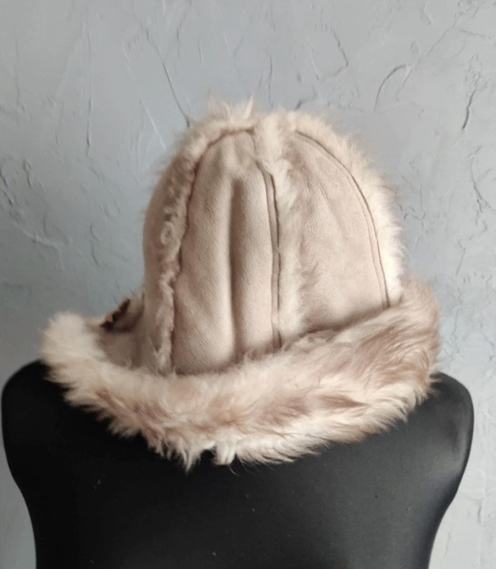 Vintage Sheepskin Hat "tella Tuote" Winter/ Natural Sheepskin /very ...
