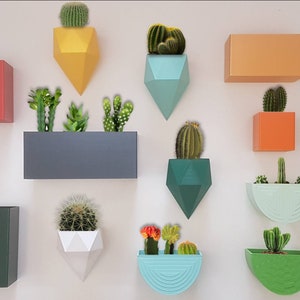 Set of Corner Wall Planters, Vertical Garden Wall Decor, Plant-lover ...