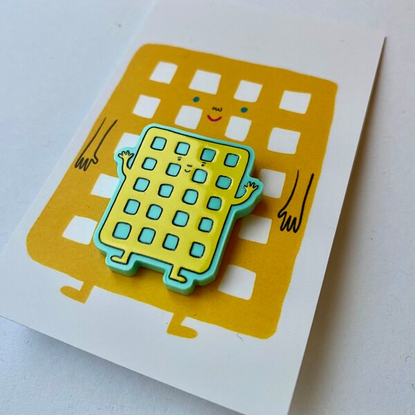 Waffle Pin - Etsy