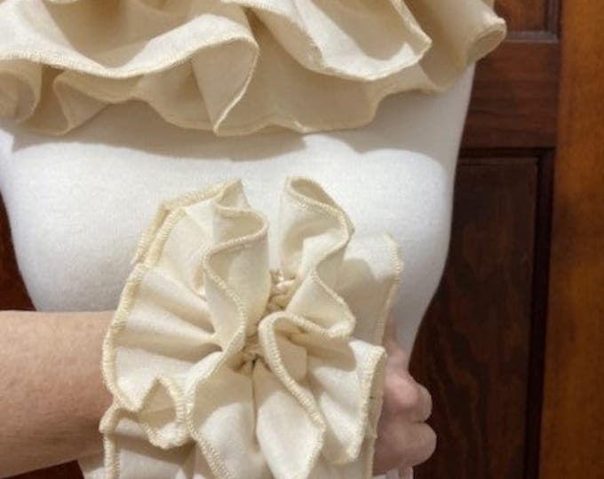 White Neck Ruffle Tie on Collar Taffeta, Clown Ruffle, Circus Ruff ...