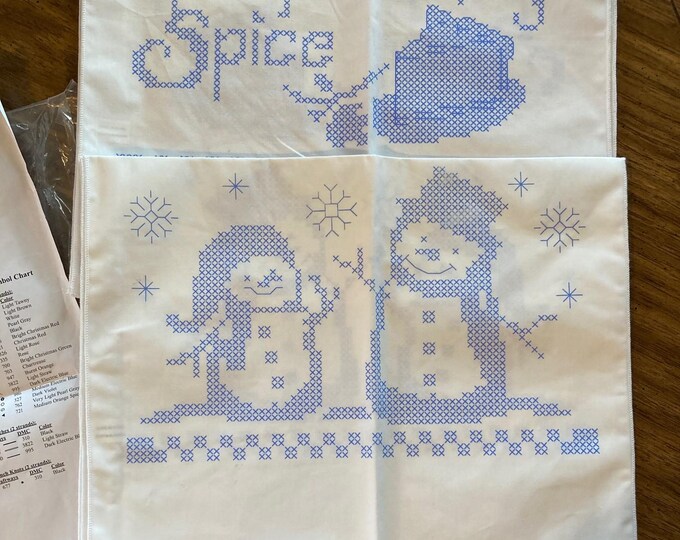 Stamped Cross Stitch Holiday Table Runners Set of 5 - Etsy