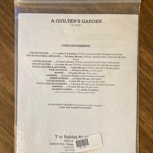 The Rabbit Factory Quilt Block Pattern - A Quilter's Garden - Etsy