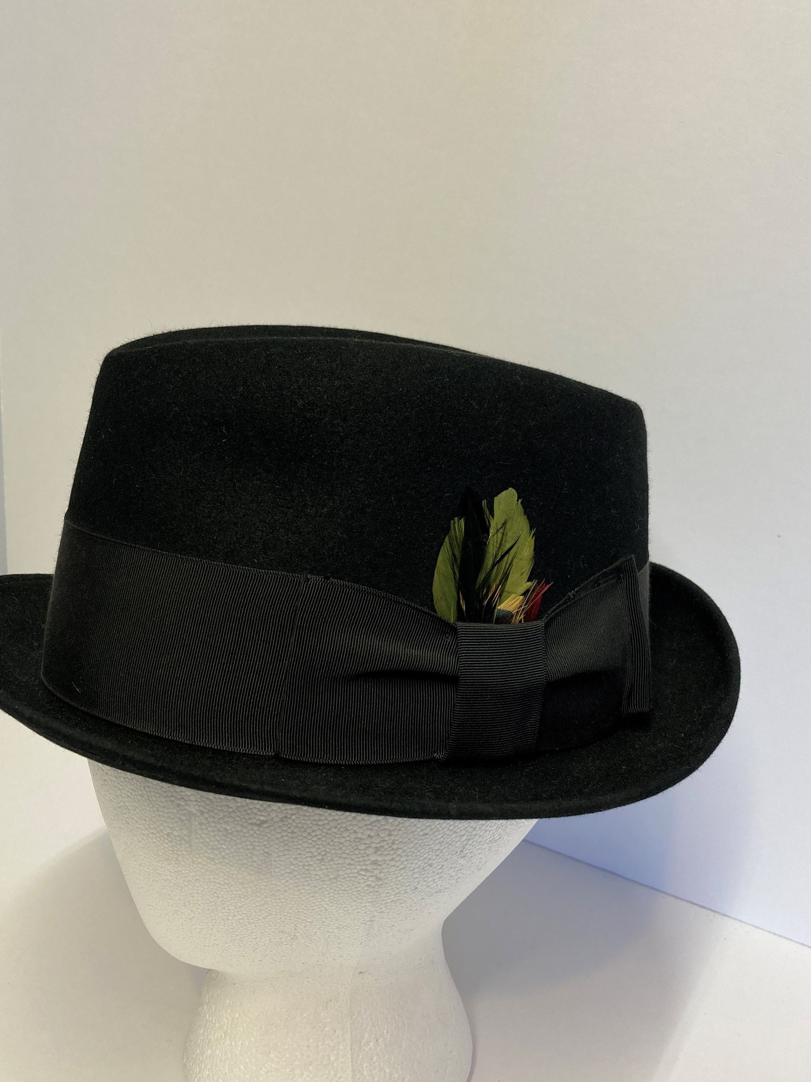 Adam 5th Avenue Black Fedora With Black Hat Band - Etsy