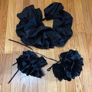 Adult Clown/renaissance Ruff Collar and Cuffs Black Ruffle - Costume ...