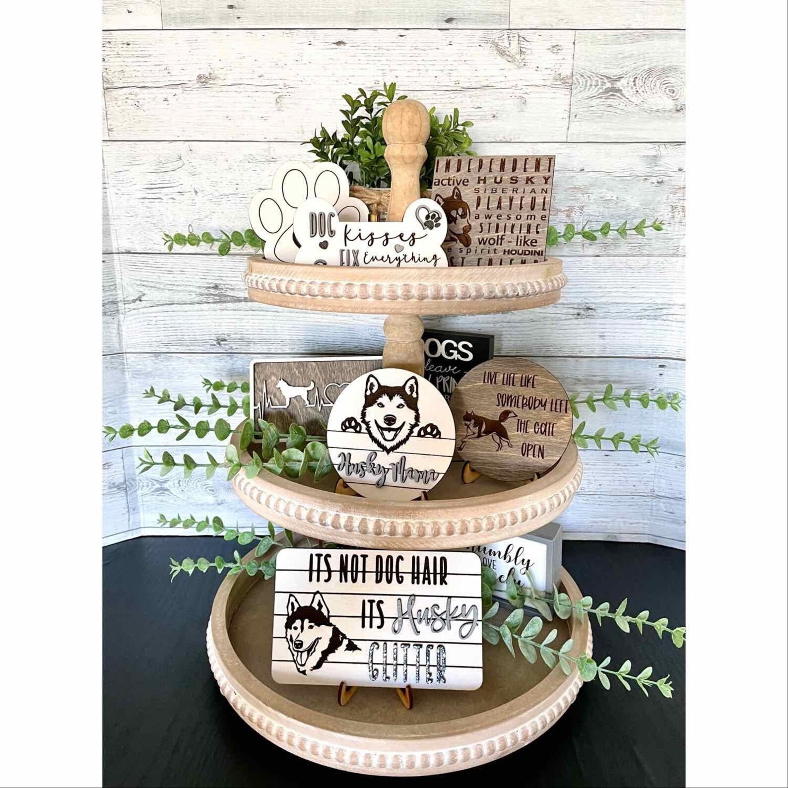 Dog Tiered Tray Decor/ Husky Tiered Tray Decor/ Husky Decor/ - Etsy