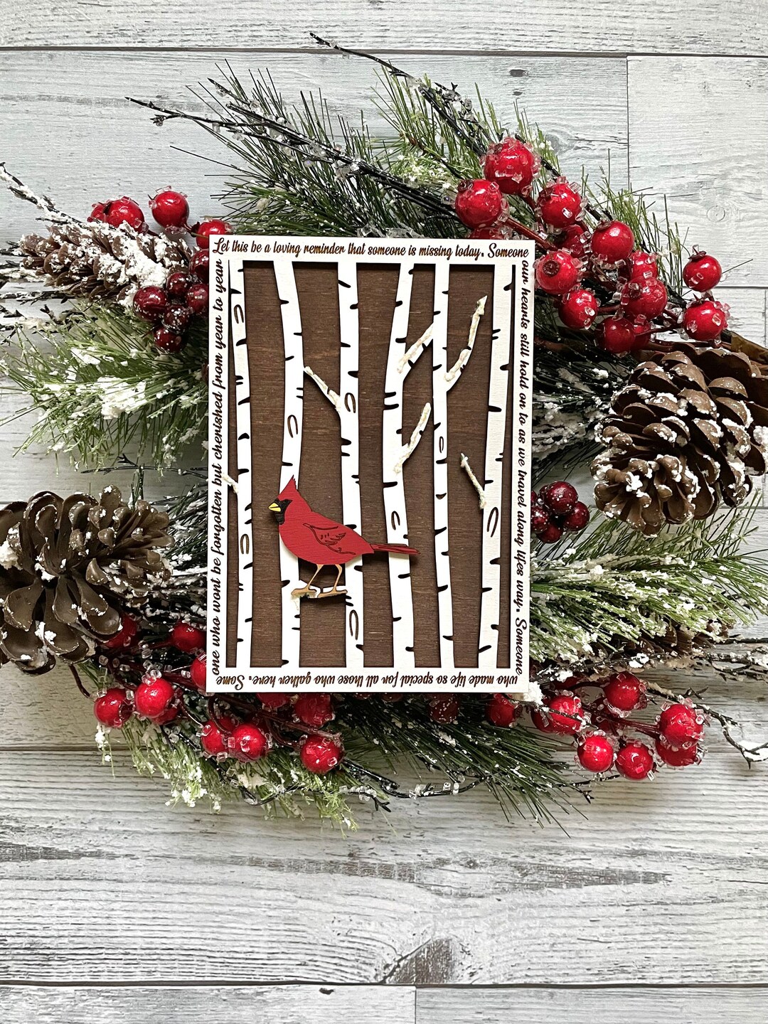 Cardinal Memorial Sign/ Memorial Sign/ Christmas Memorial Sign ...