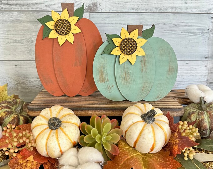 Farmhouse Fall Decor/ Rustic Fall Decor/ Sunflower Pumpkin/ Farmhouse ...