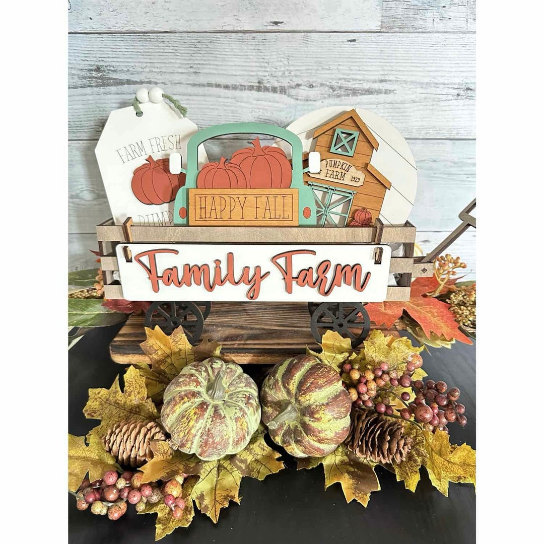 Wagon Shelf Sitter/ Fall Decor/ Fall Wagon Decor/ Rustic Decor/ Mantel ...
