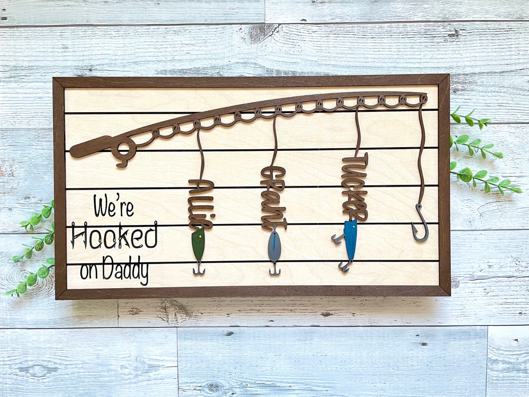 Hooked on Dad/ Hooked on Grandpa/ Father's Day Gift/ Personalized Gift ...