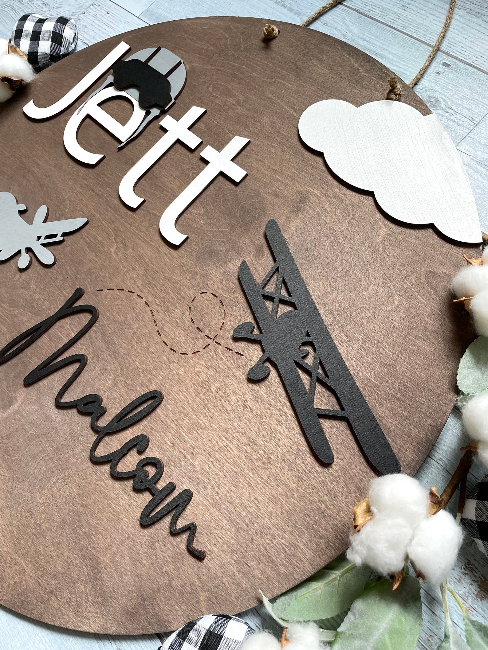 Nursery Name Sign/ Round Name Sign/ Crib Name Sign/ Nursery - Etsy