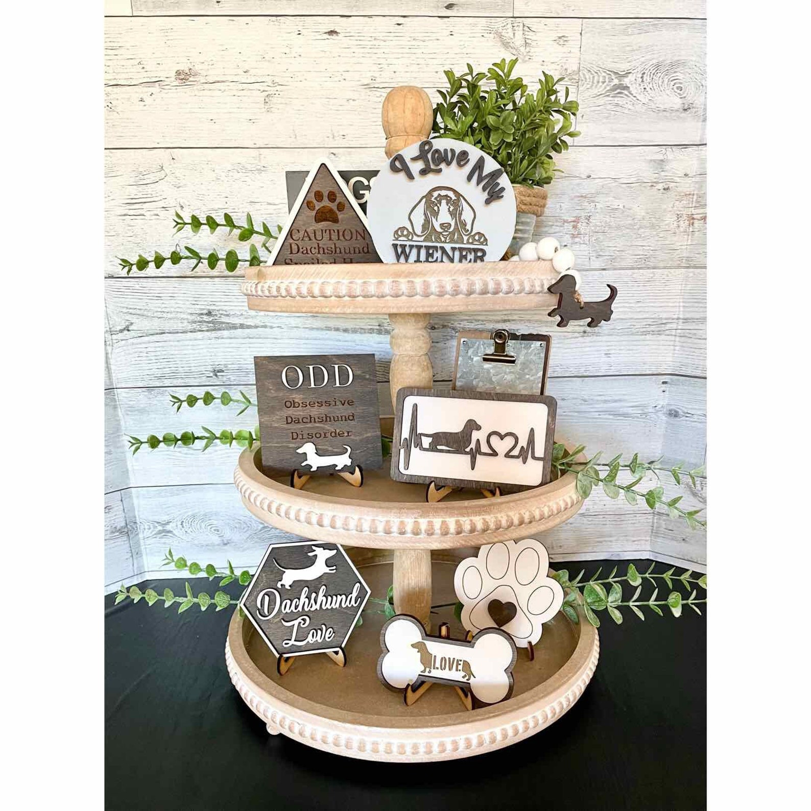 Dog Tiered Tray Decor/dachshund Tiered Tray Decor/ Dachshund - Etsy