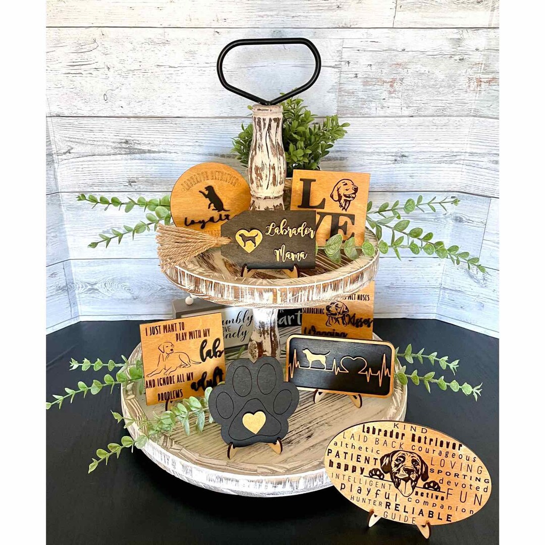 Dog Tiered Tray Decor/ Labrador Tiered Tray Decor/ Labrador Decor/ Dog ...