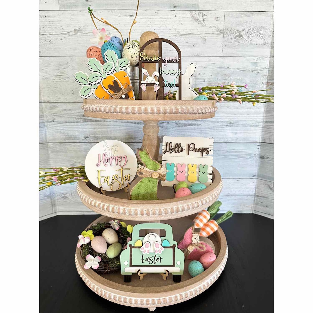 Easter Decor/ Easter Tiered Tray Decor/ Tiered Tray Decor/ Tiered Tray ...