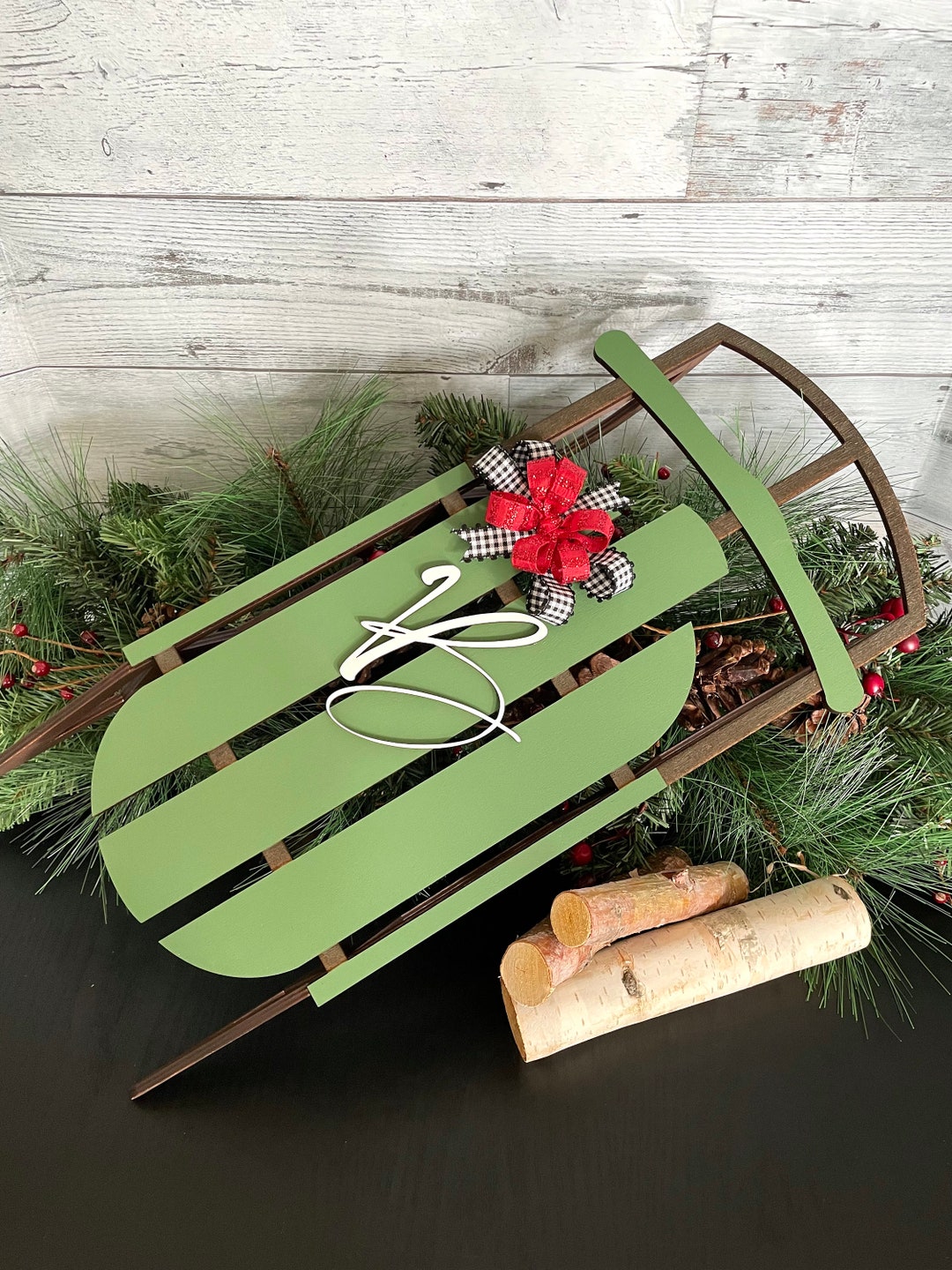 Decorative Sled/ Christmas Sled/ Farmhouse Sled/ Sled Decor/ Farmhouse ...
