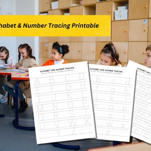 Preschool and Toddlers Alphabet and Number Tracing Printable Worksheets ...