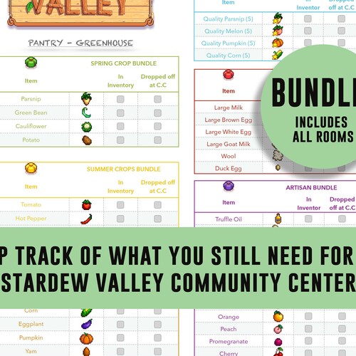 Stardew Valley BUNDLE - Etsy