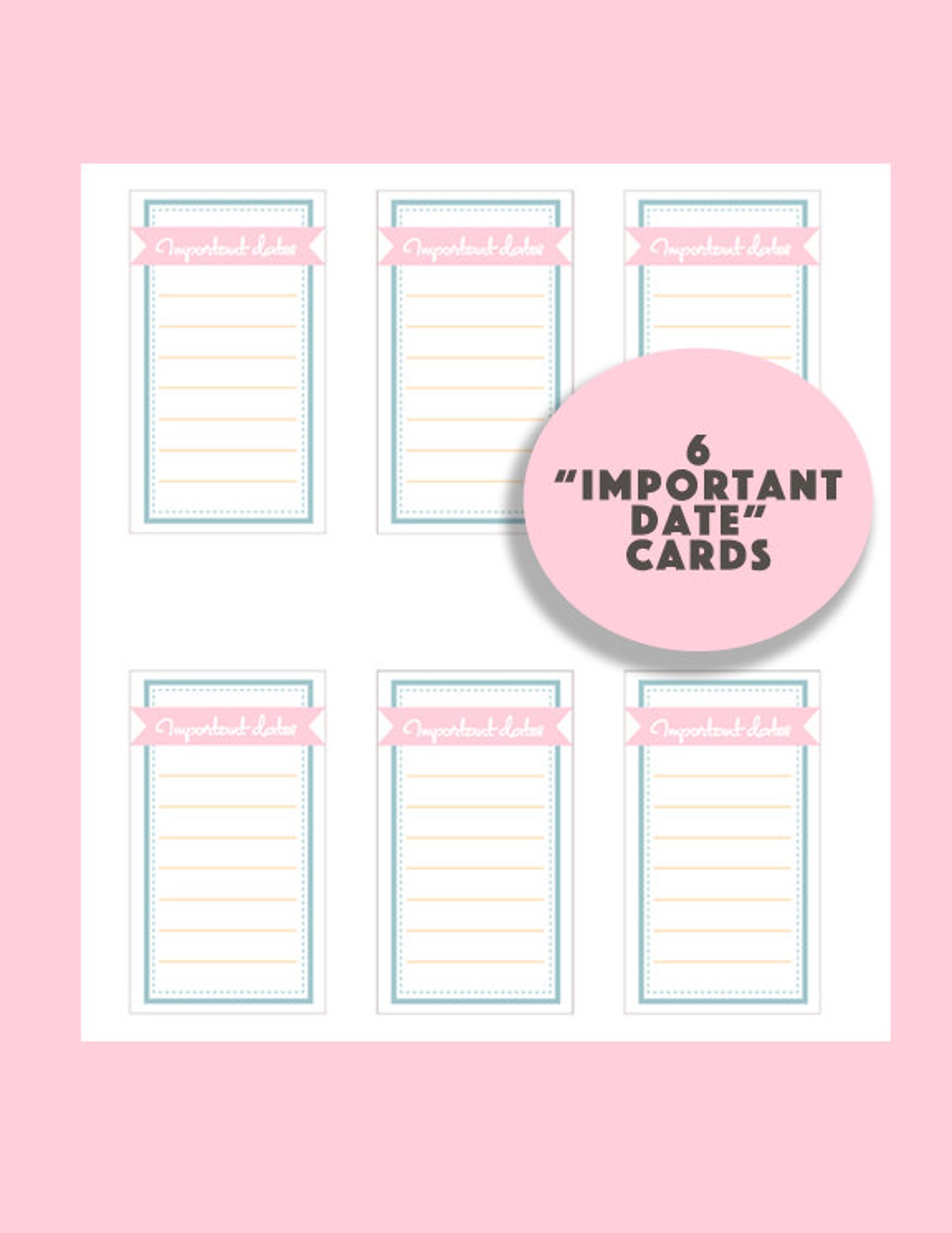 Important Dates Printable, Spring Pastel, Birthday Printable ...