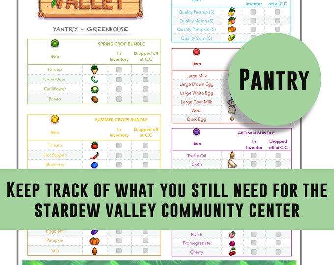 Stardew Valley, Checklist,fishing Bundle, Community Center, Items ...