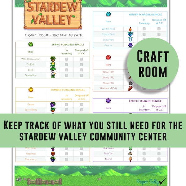 Stardew Valley Checklist - Etsy