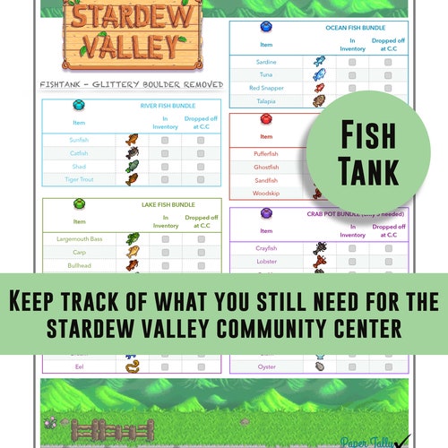 Stardew Valley Checklist Pantry Bundle Community Center - Etsy