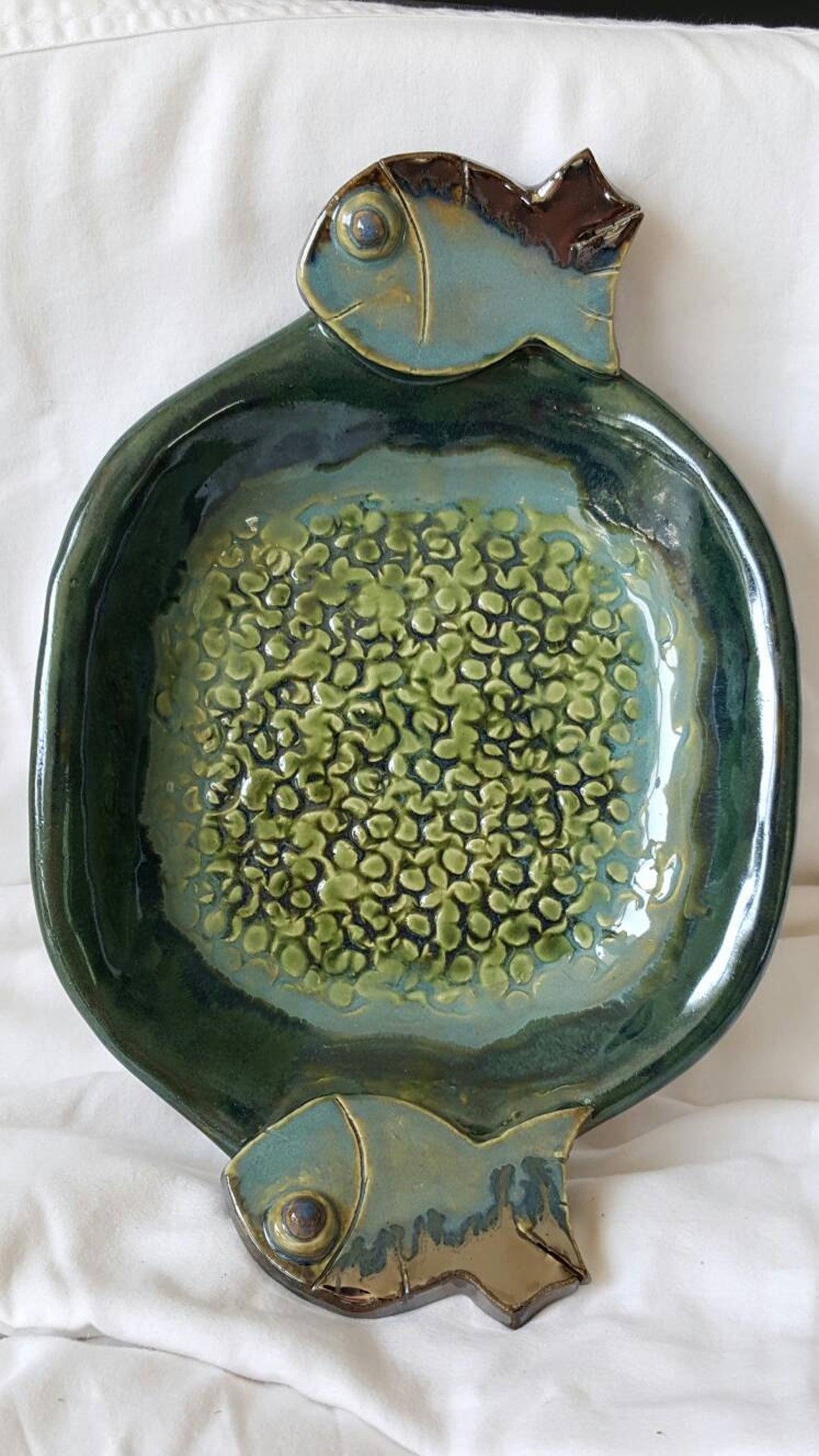 Seaside Serving Platter With Fish Embellishments - Etsy