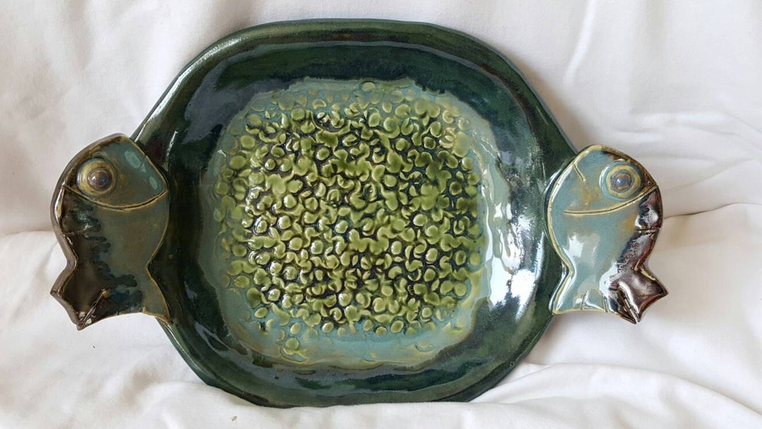Seaside Serving Platter With Fish Embellishments - Etsy