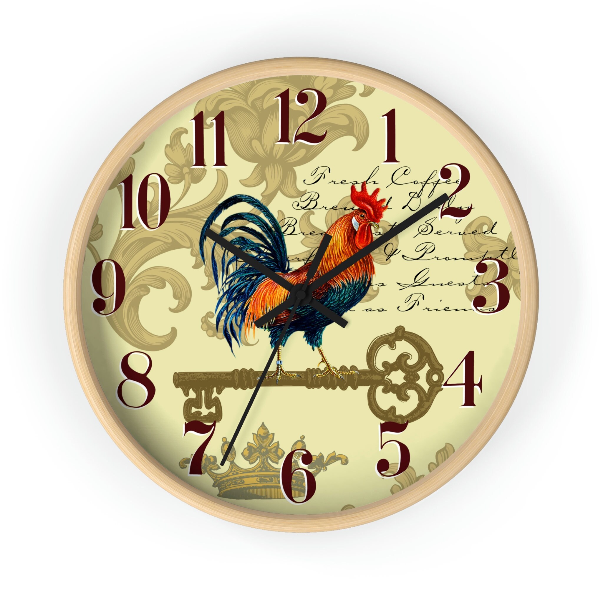 Vintage Farmhouse Rooster Wall Clock Rustic Farmhouse Clock Unique ...