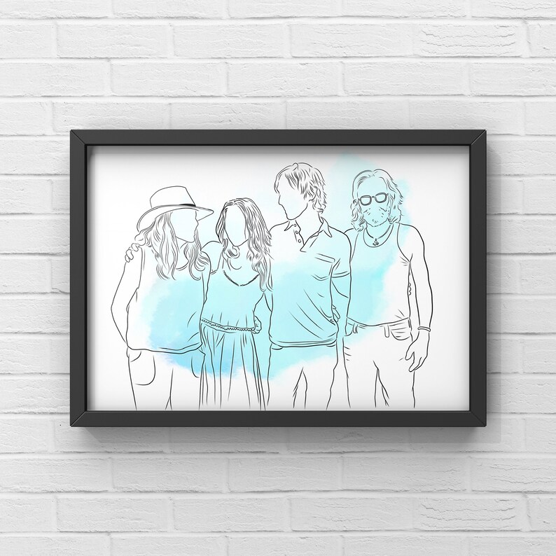 Custom Family Line Drawing From Photo, Personalized Family Portrait ...