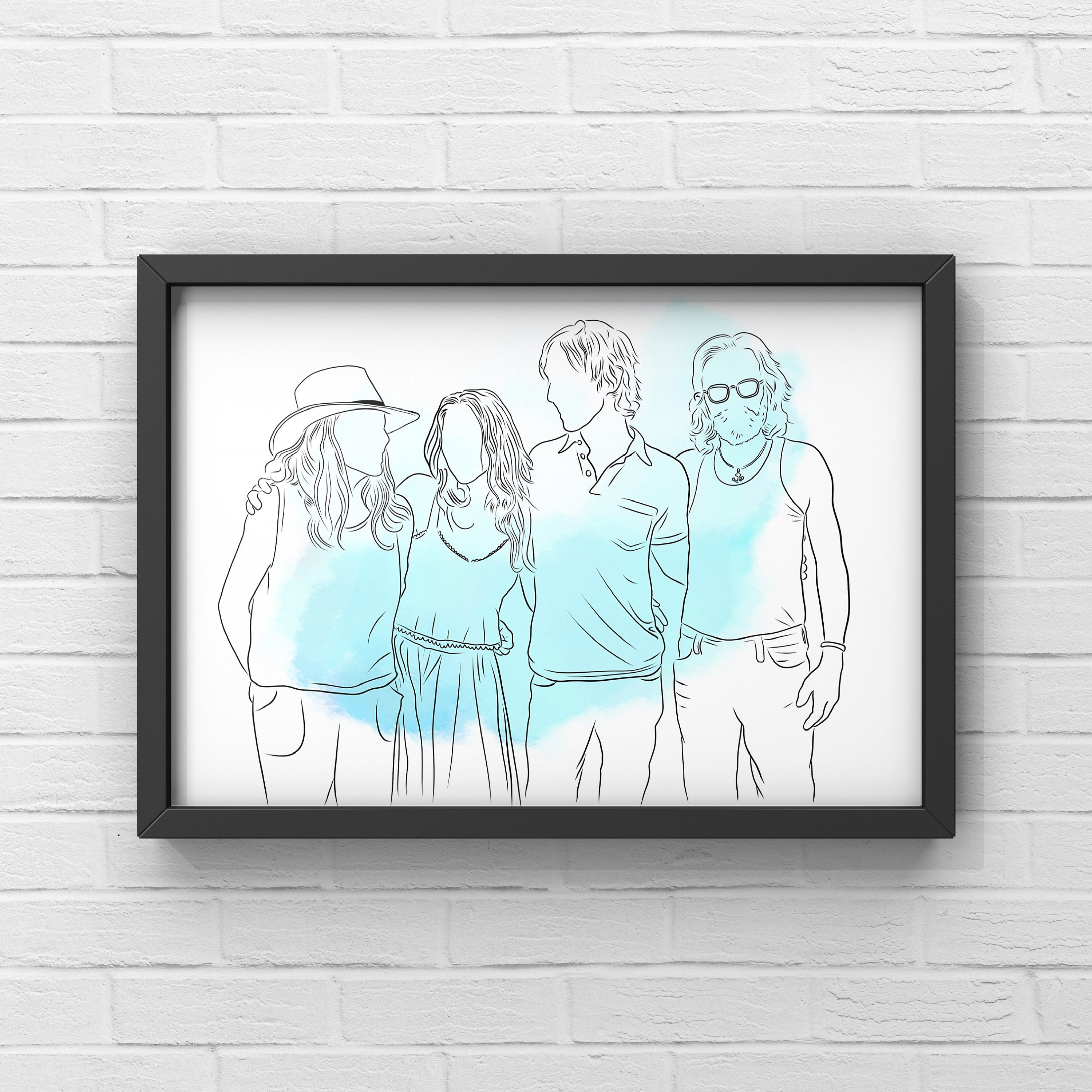 Custom Family Line Drawing From Photo, Personalized Family Portrait ...