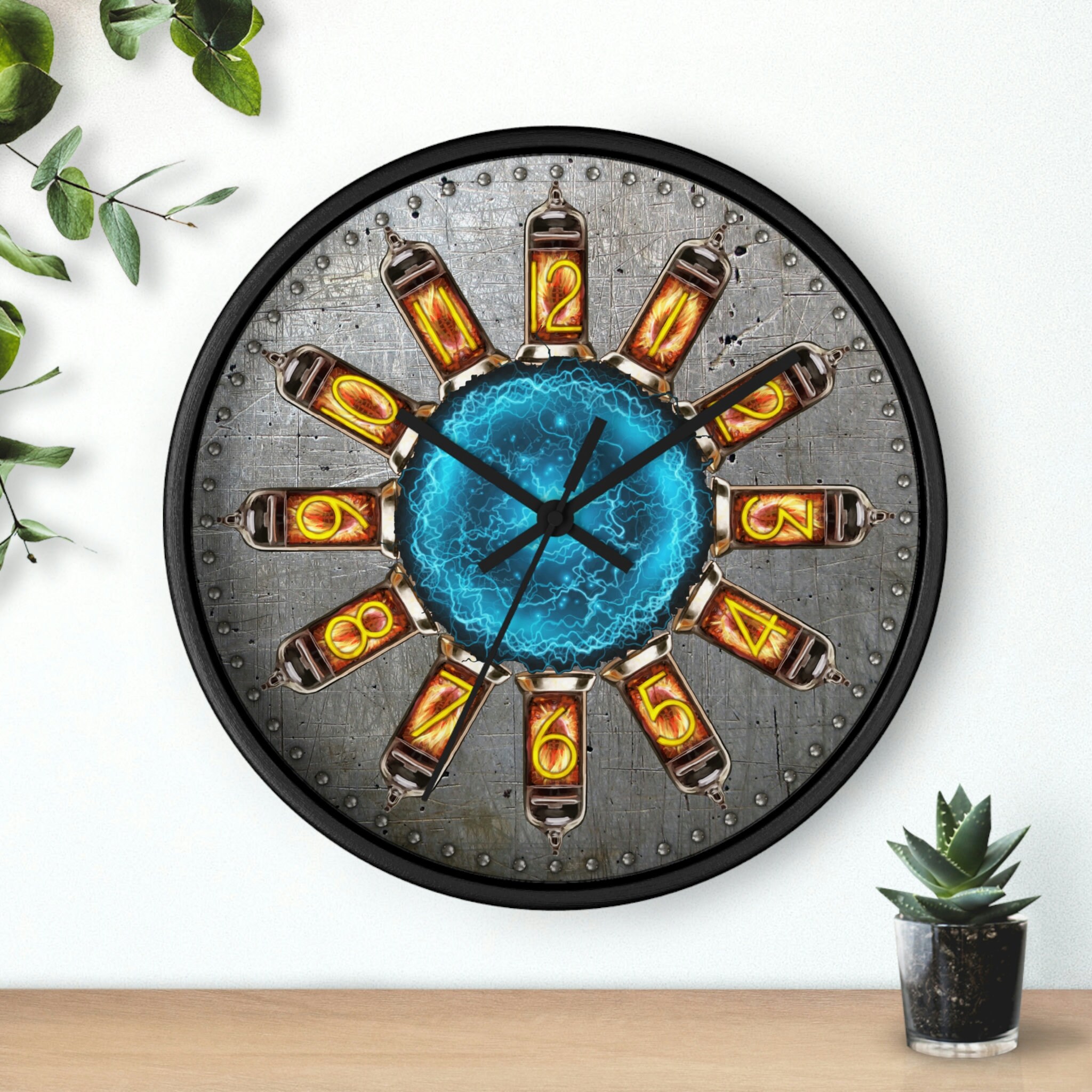 Faux Nixie Tube Wall Clock Gift for Him Nixie Clocks Nixie Tube Design ...