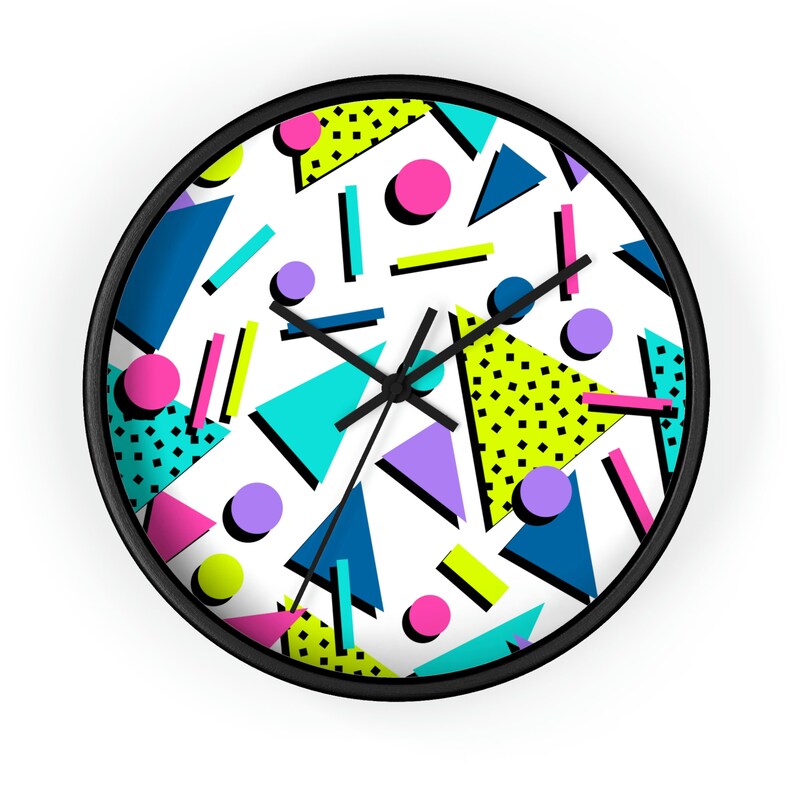 Retro 80's Nostalgia Wall Clock 1980s Retro Wall Art Geometric Wall ...