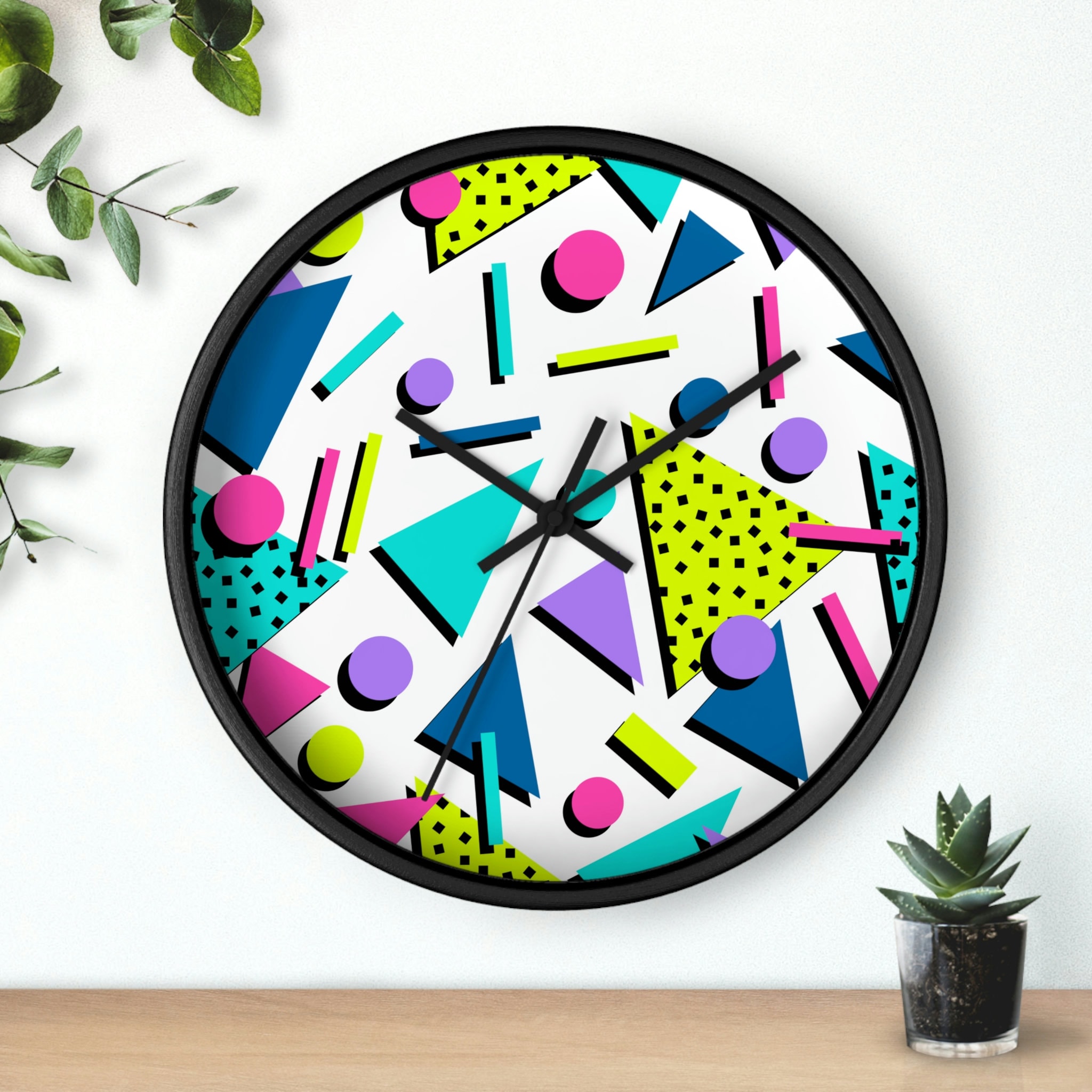 Retro 80's Nostalgia Wall Clock 1980s Retro Wall Art Geometric Wall ...