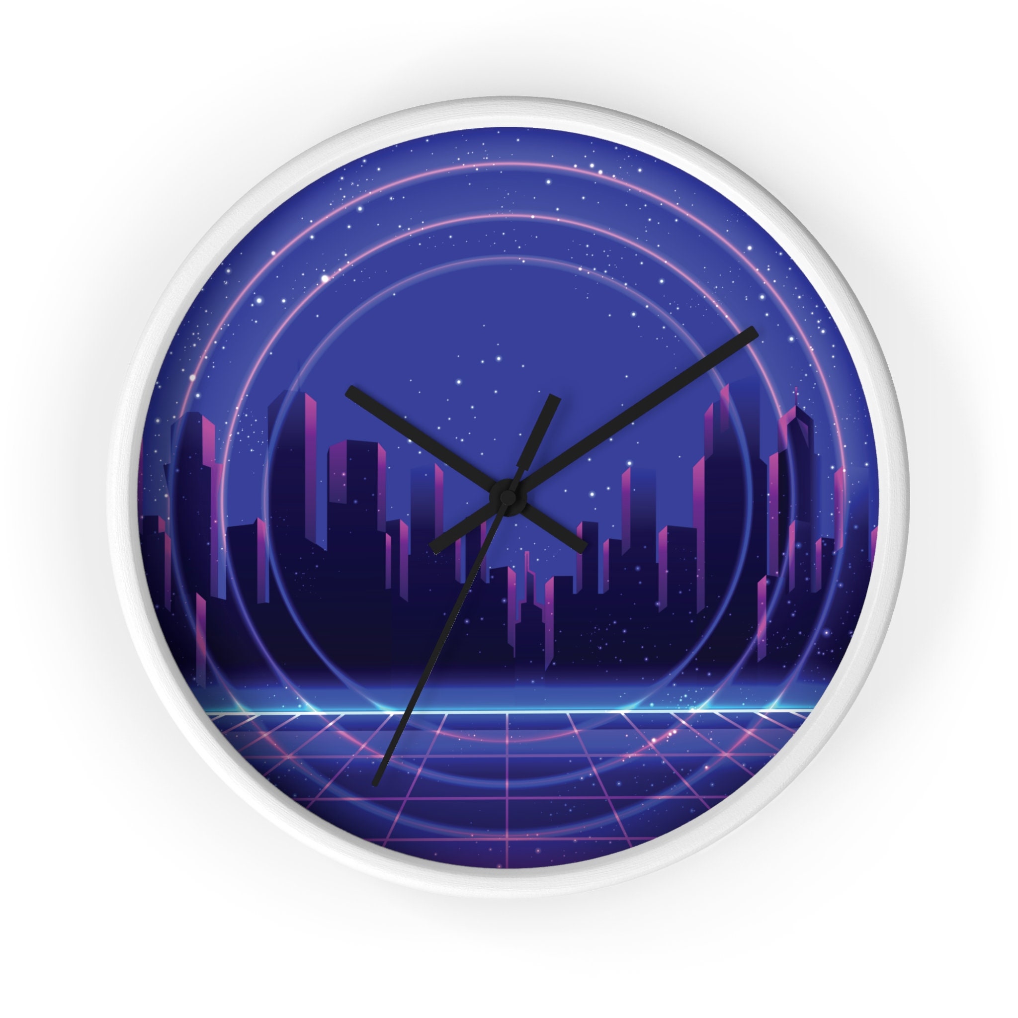 Retro 80's Cyberpunk Wall Clock, Vintage Vaporwave Silent Clock ...