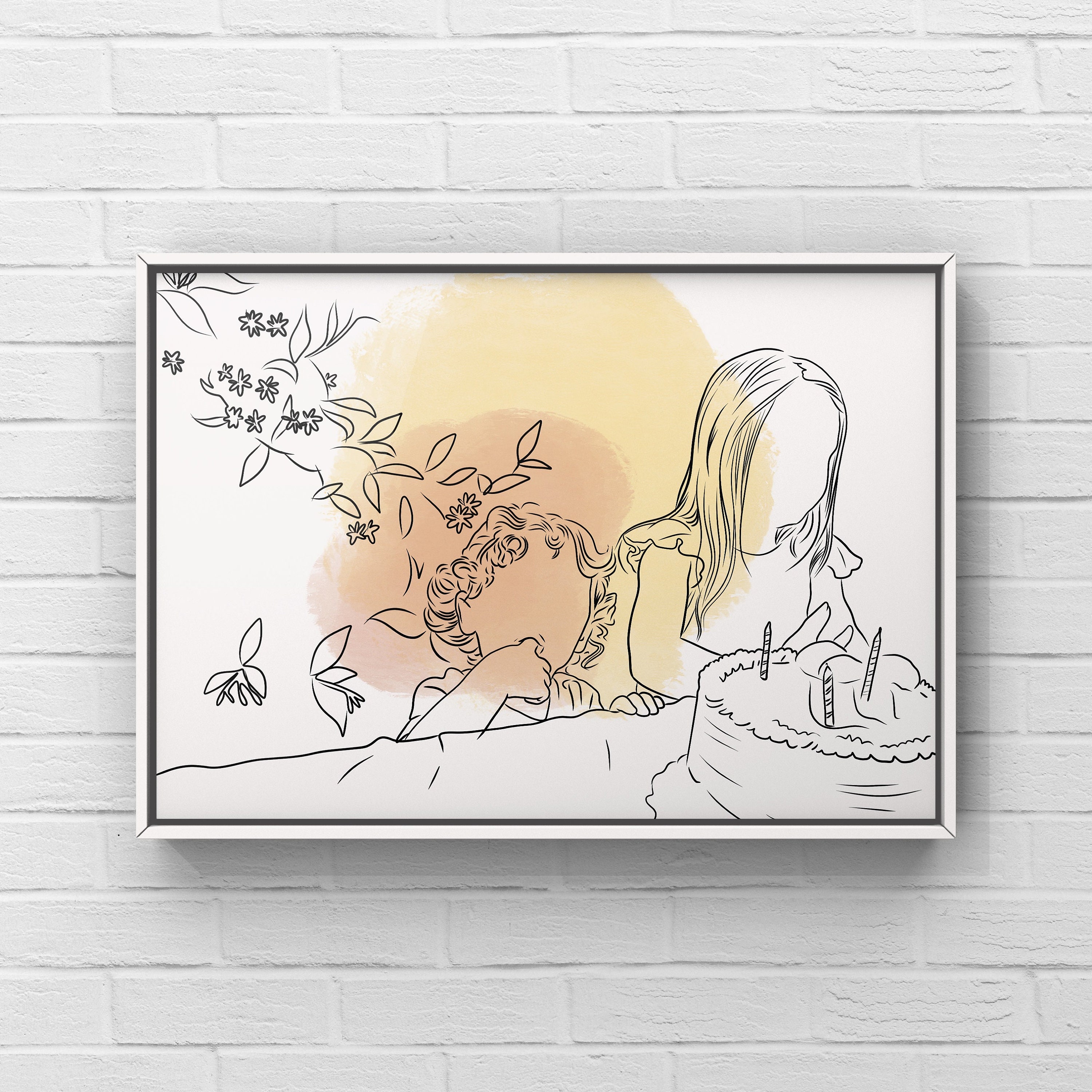 Custom Drawing Digital Minimal Portrait Painting From Photo Custom Line ...