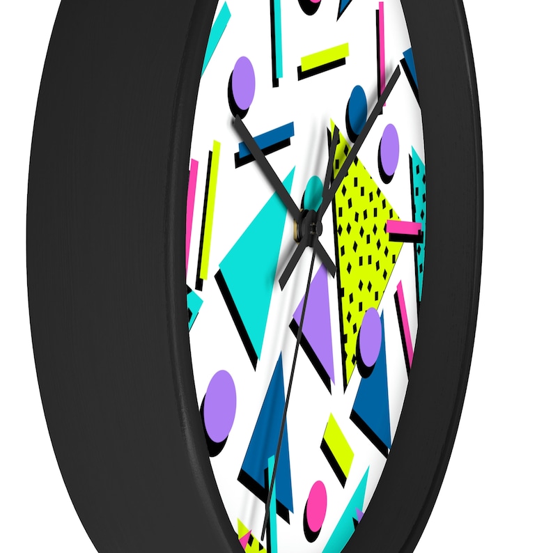 Retro 80's Nostalgia Wall Clock 1980s Retro Wall Art Geometric Wall ...