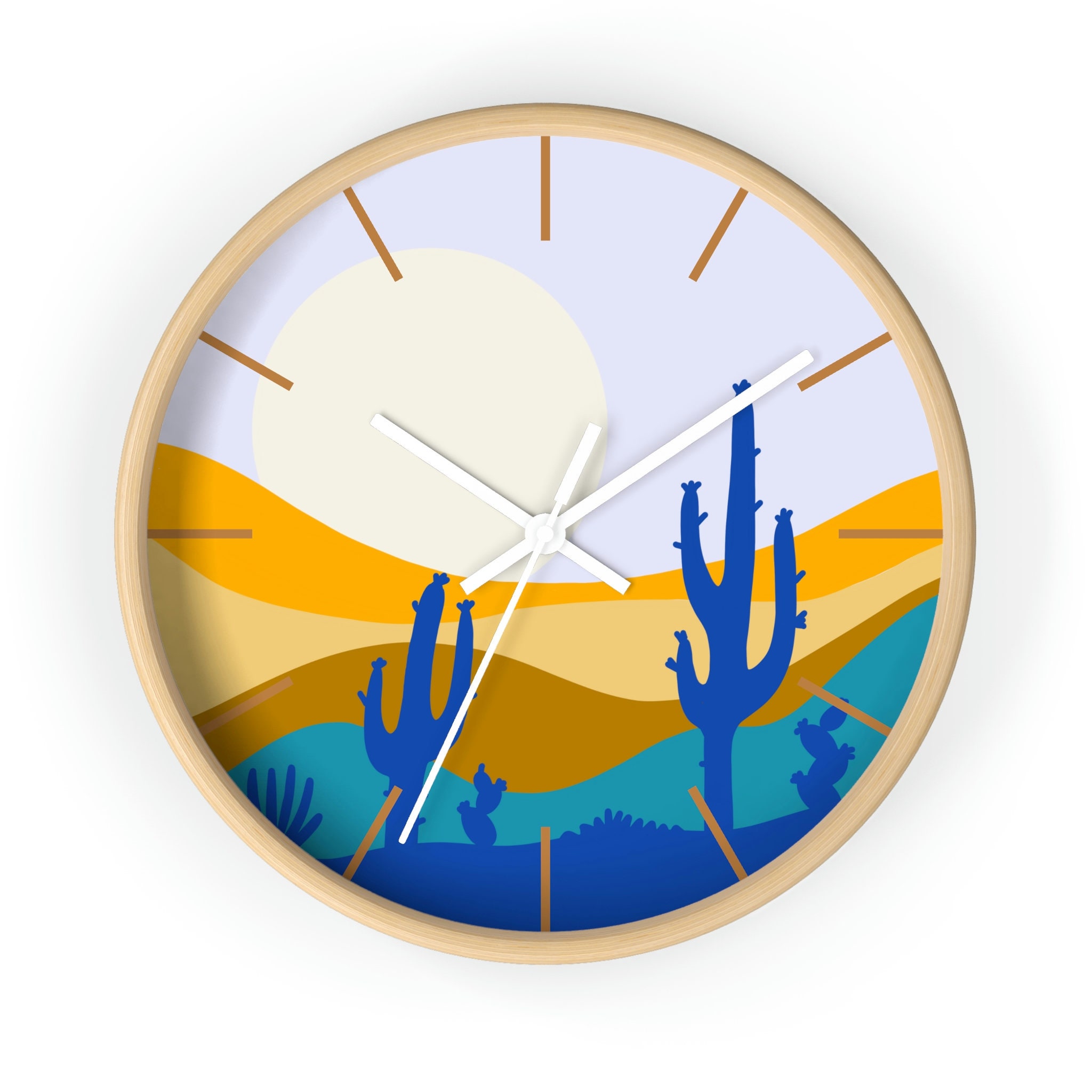Hand Drawn Midcentury Modern Desert Wall Clock - Etsy