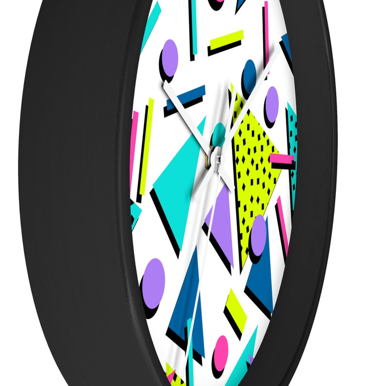Retro 80's Nostalgia Wall Clock 1980s Retro Wall Art Geometric Wall ...