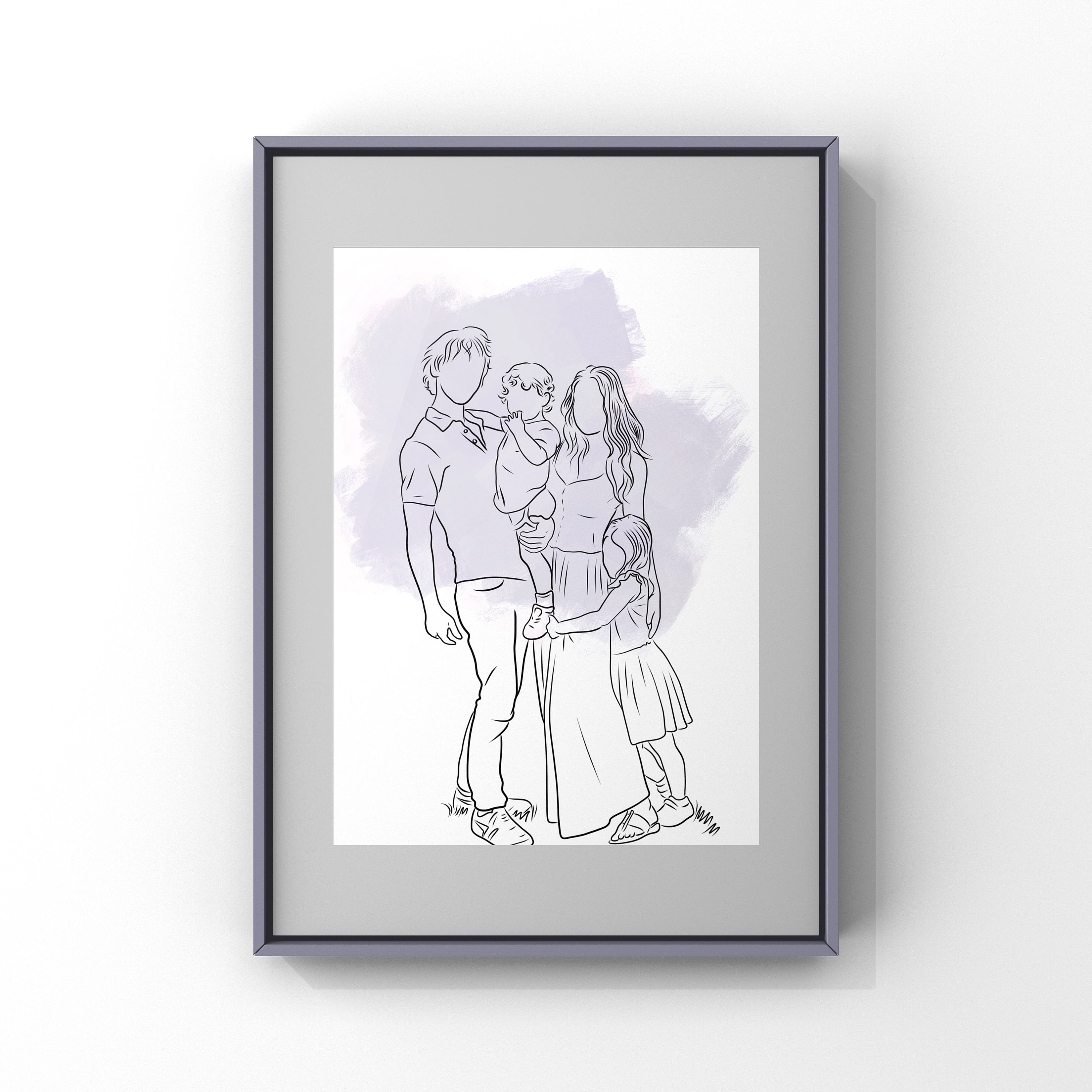 Custom Family Line Drawing From Photo, Personalized Family Portrait ...