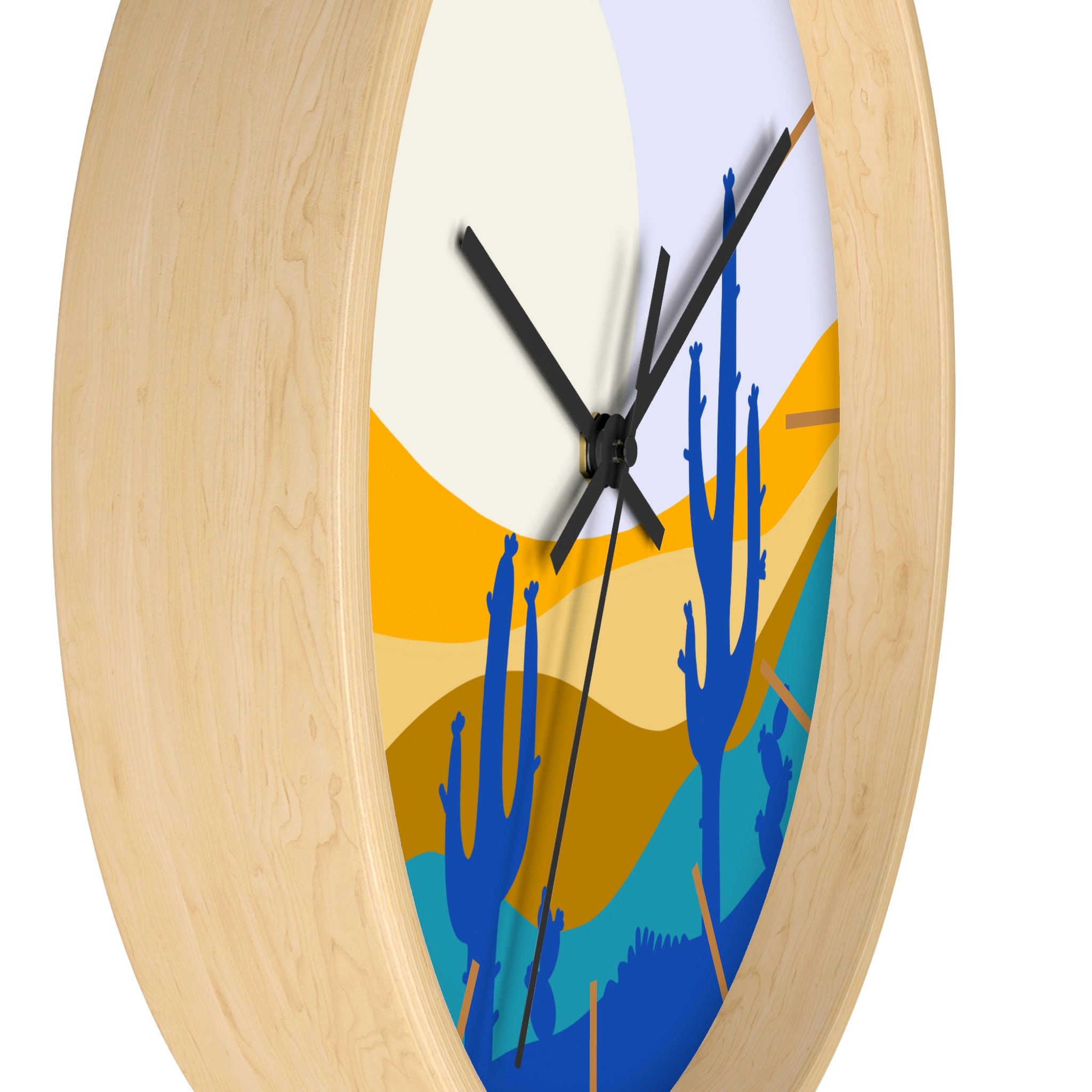 Hand Drawn Midcentury Modern Desert Wall Clock - Etsy