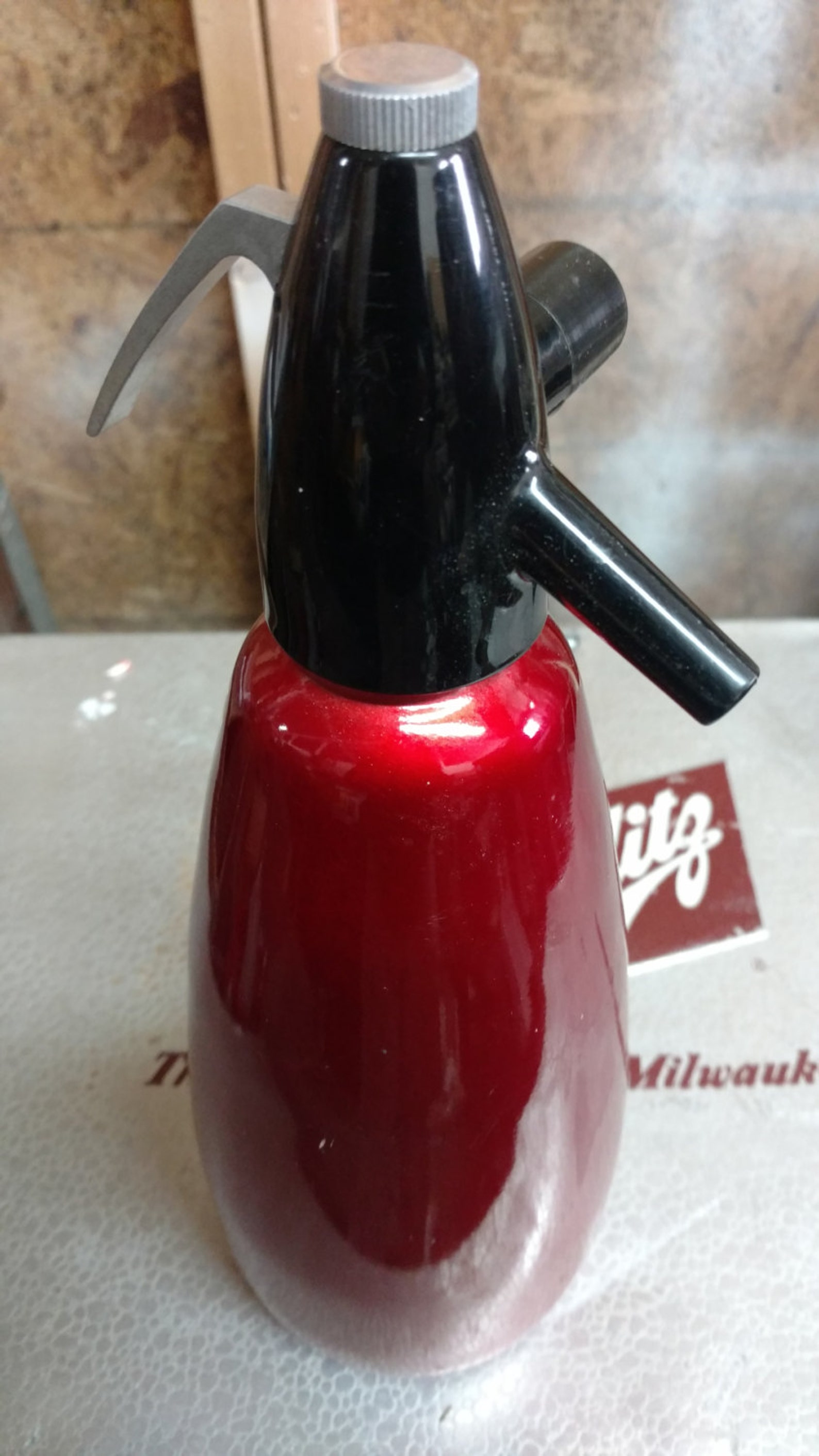 Vintage Ruby Red Seltzer Bottle - Etsy