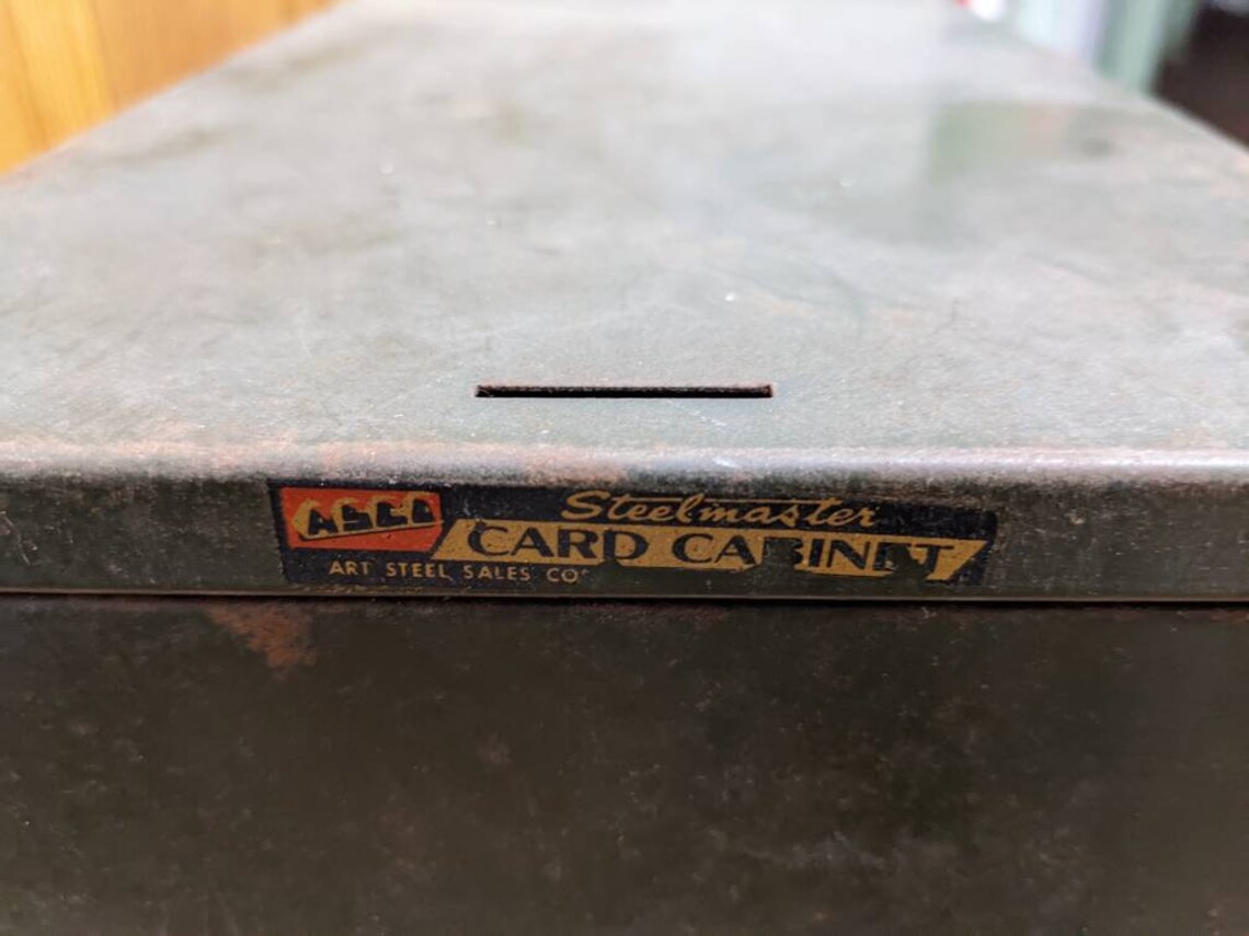 Vintage Steelmaster Card Cabinet - Etsy