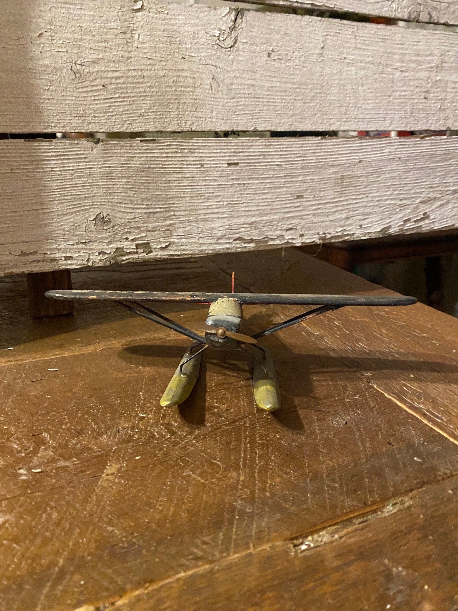 Antique Wooden Model Plane Figurine - Etsy